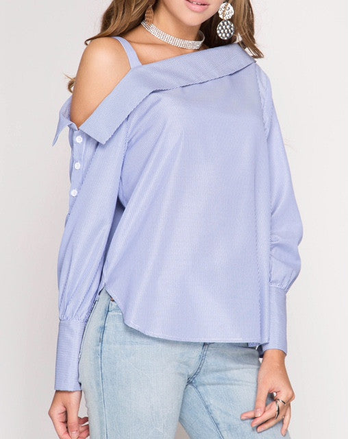 Long Sleeve Off Shoulder Blouse – Top Half Boutique